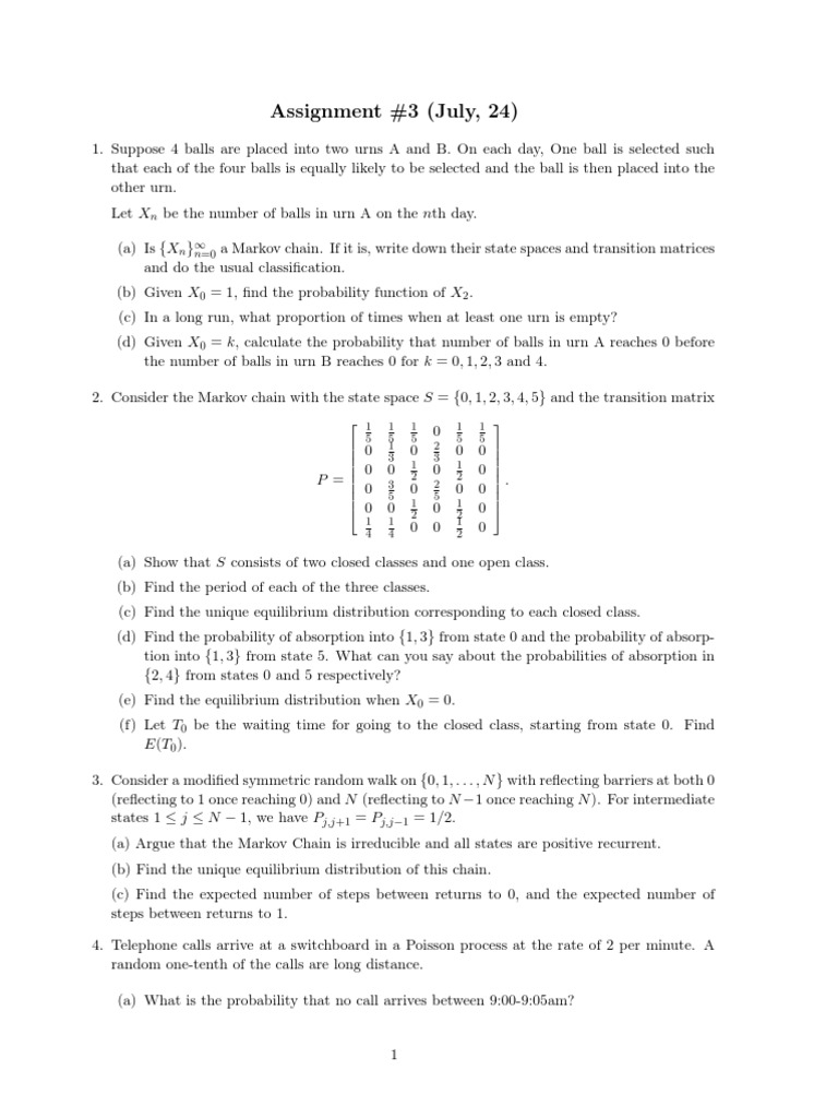 Assignment 3 | PDF | Markov Chain | Statistical Theory