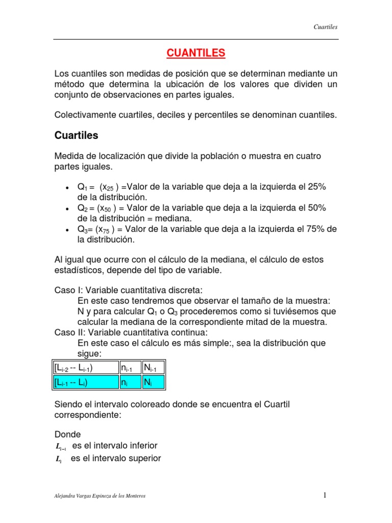 Cuartiles Ejemplo | PDF | Cuantil | Análisis de los datos