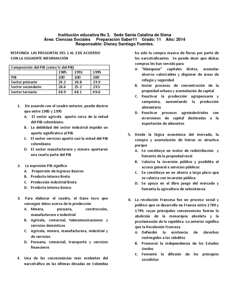 Simulacro ICFES 2007 | PDF | Business | Science