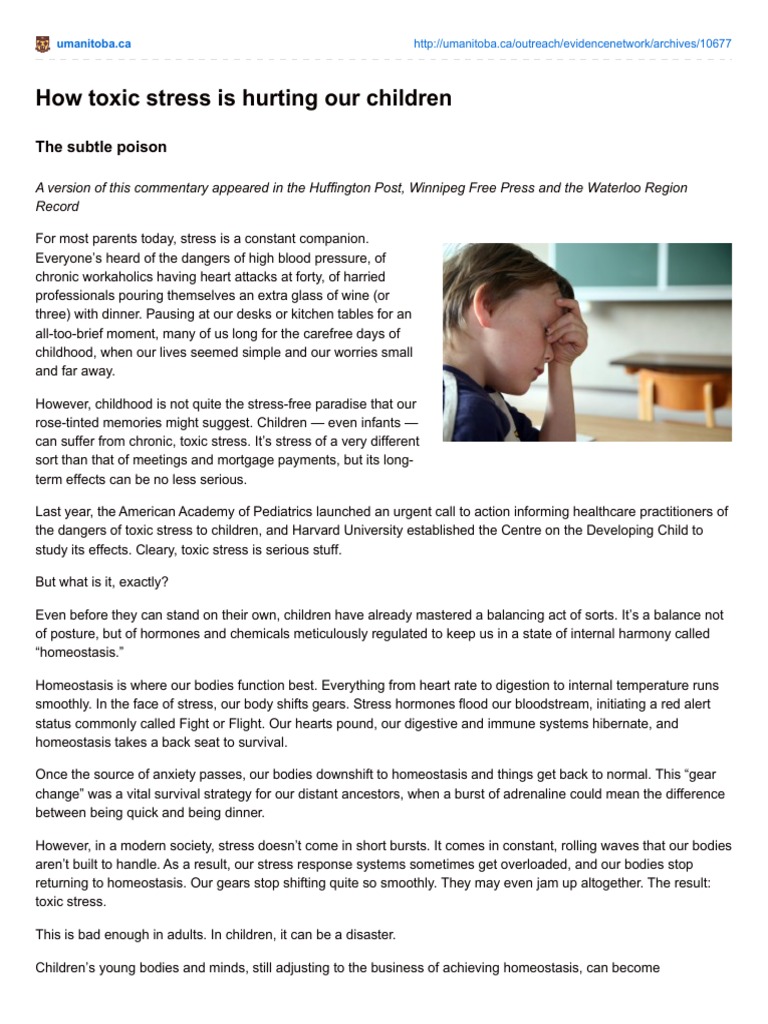 How Toxic Stress Is Hurting Our Children: The Subtle Poisonby Nicole ...