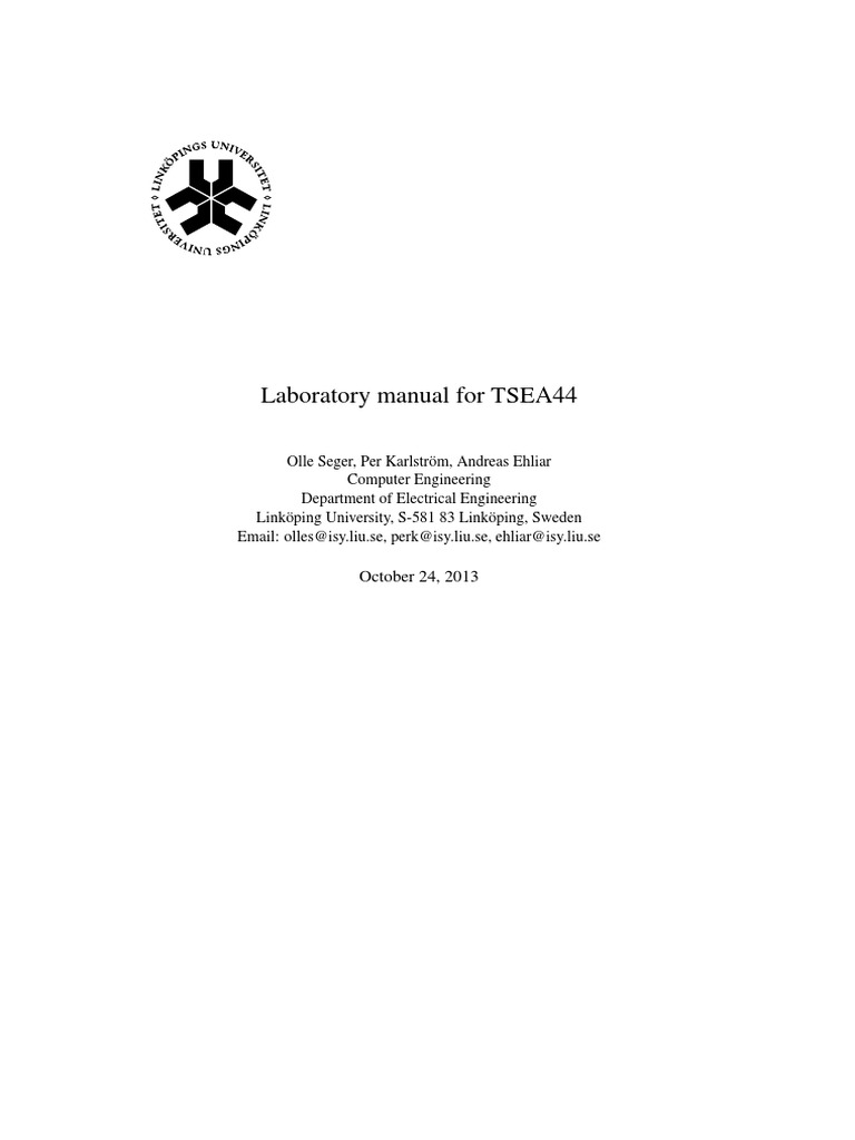 Laboratory Manual for Computer Engineering Course TSEA44 Focusing on OpenRISC Processor and ...