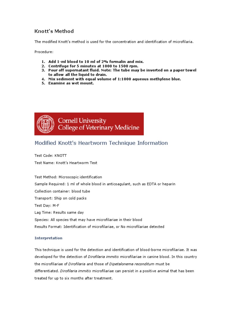 Heartworm Knotts | Infection | Public Health