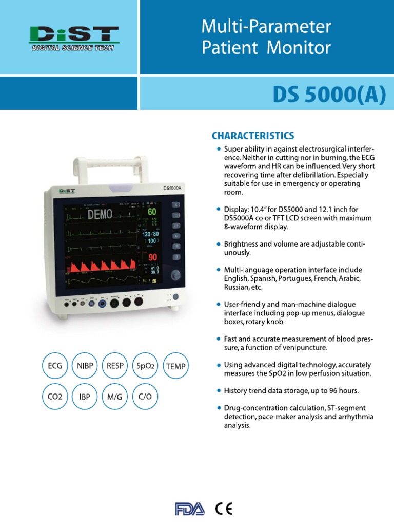 DS 5000 Multi-Parameter Monitor Specs | PDF | Science & Mathematics