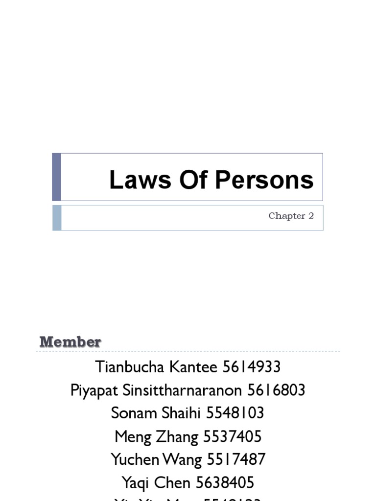 Laws of Persons | PDF | Legal Personality | Parent