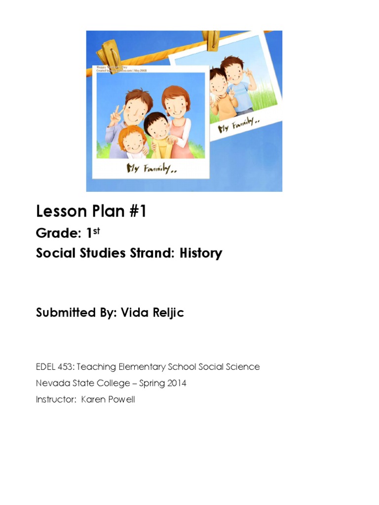 Lesson Plan #1: Grade: 1 Social Studies Strand: History | PDF | Lesson ...