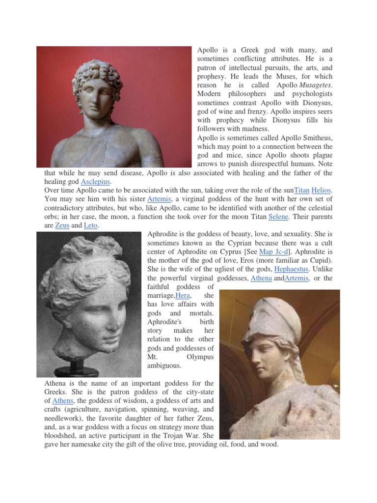 Greek Gods: Apollo, Zeus, Dionysus | PDF | Dionysus | Zeus