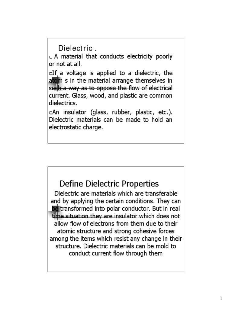 Dielectric Properties | PDF | Dielectric | Capacitor