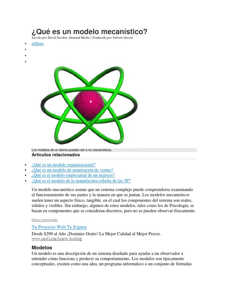 Qué Es Un Modelo Mecanístico | PDF | Sistema | Física