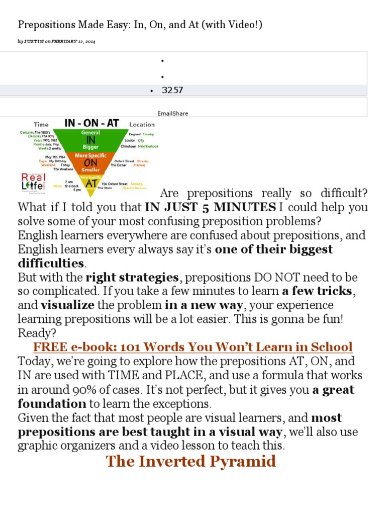 Prepositions Made Easy | PDF | English Language | Cognition