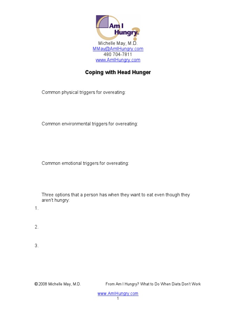 Coping with Head Hunger Strategies | PDF | Self-Improvement