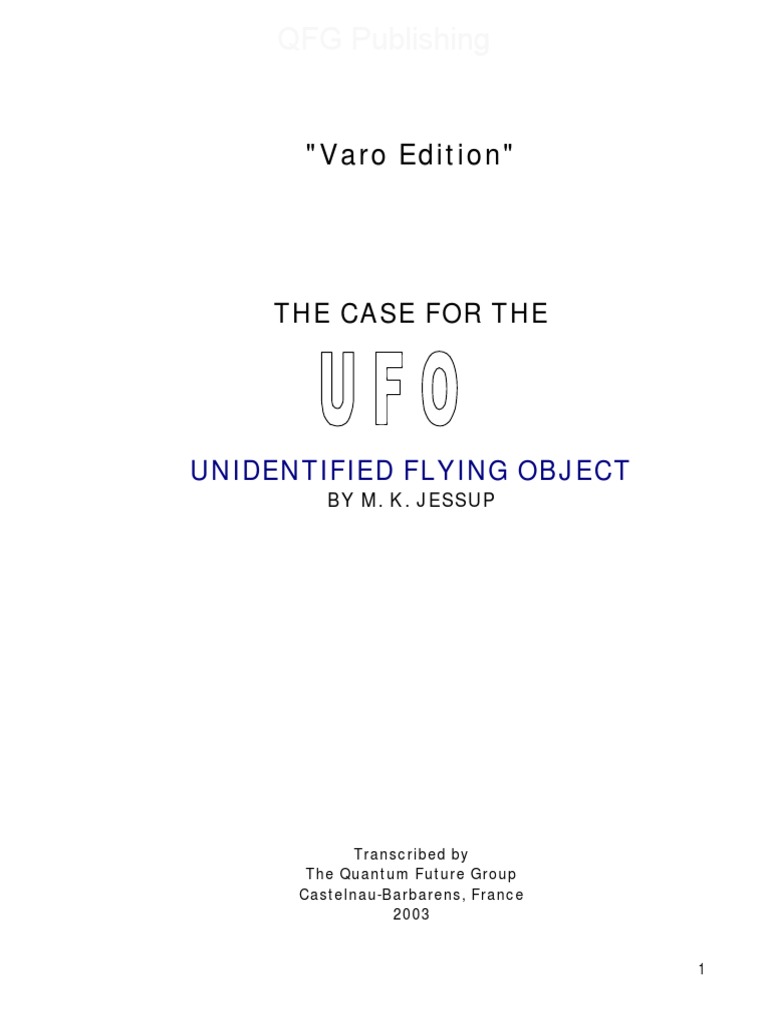 Morris K Jessup The Case For The Ufo | PDF | Unidentified Flying Object ...