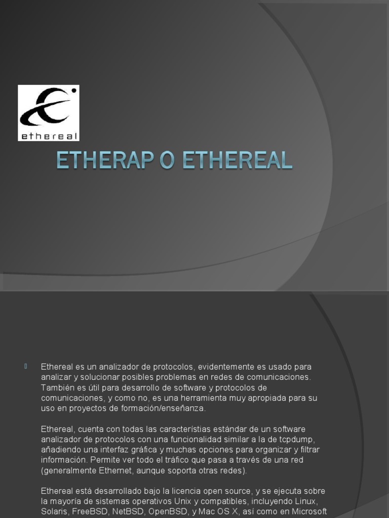 Etherap o Ethereal | PDF | Telecomunicaciones | Redes de computadoras