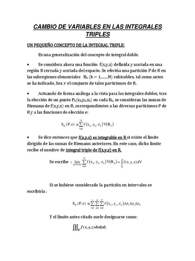 Cambio de Variables en Las Integrales Triples | PDF | Sistema coordinado | Esfera