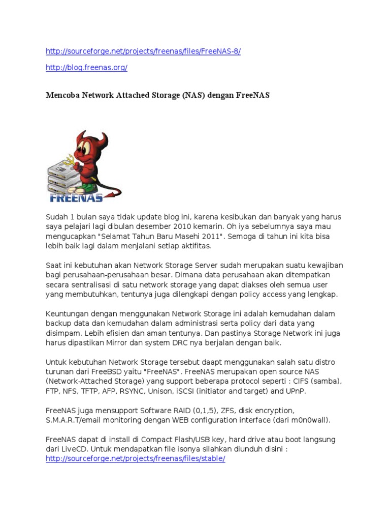 Freenas | PDF | Tutorial | File Komputer