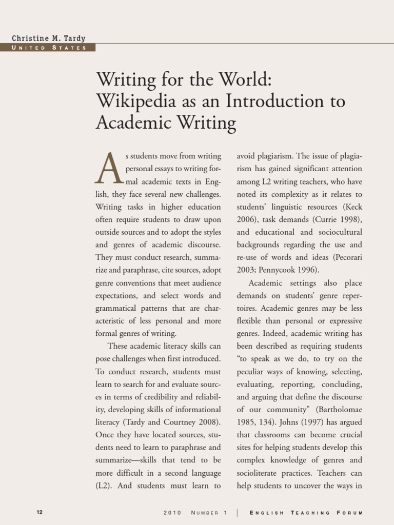 Academic Writing through Wikipedia | PDF | Social Science | Art