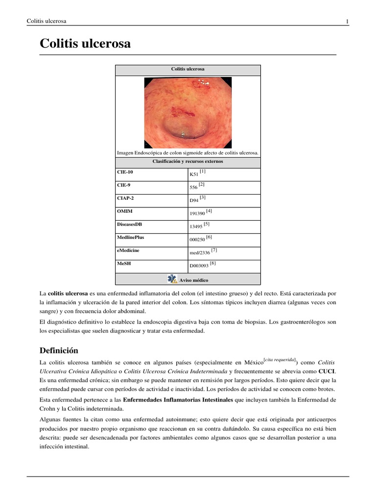 Colitis ulcerosa.pdf | Gastroenterología | Especialidades Medicas