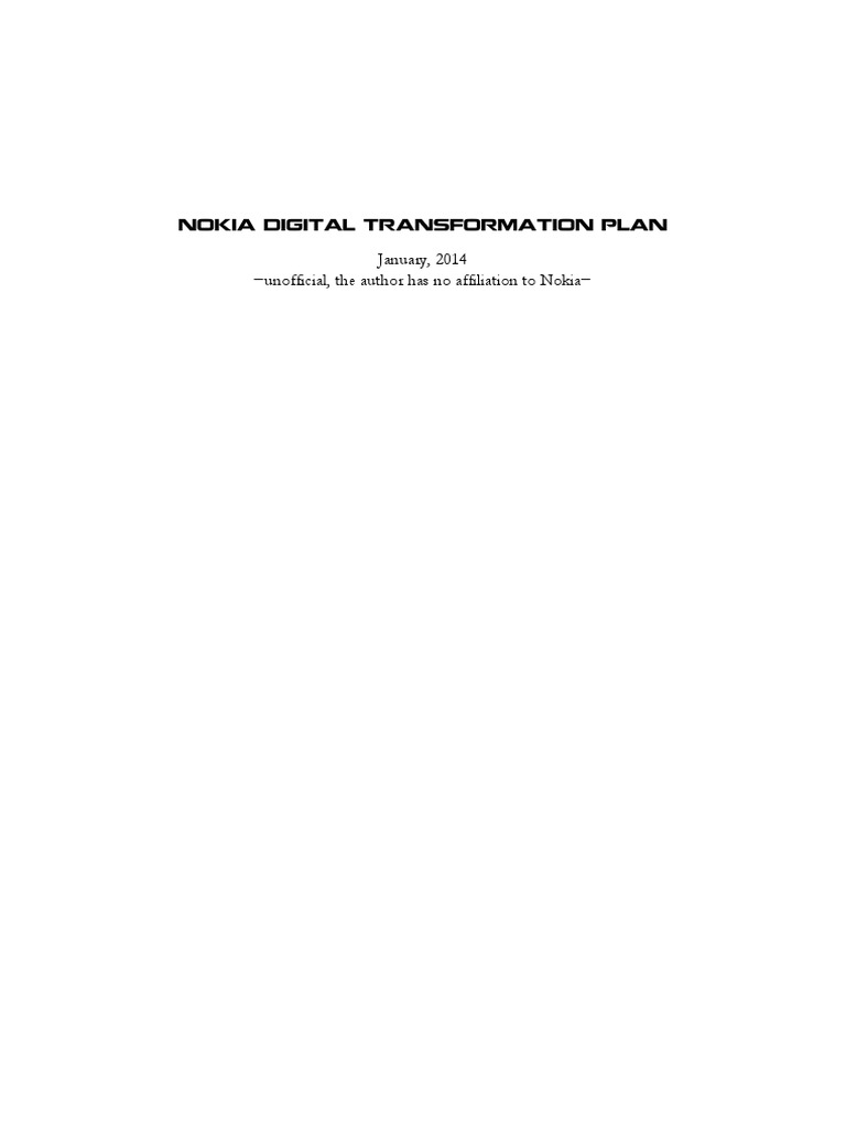 Nokia Digital Transformation Plan | PDF | Digital Marketing | Social Media