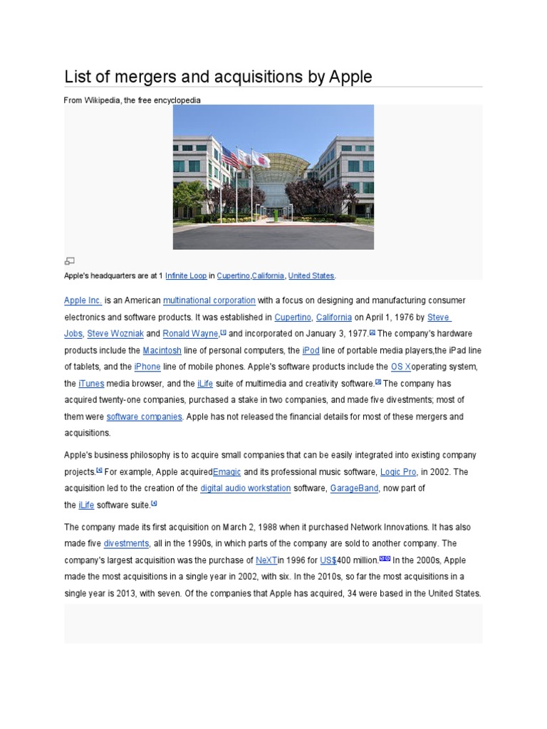 Merger of Apple | PDF | Mergers And Acquisitions | Companies