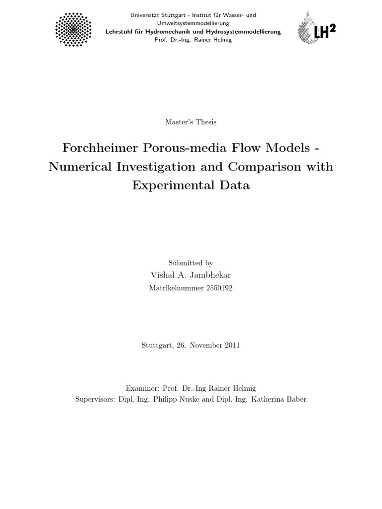 Forchheimer Flow Models Analysis | PDF