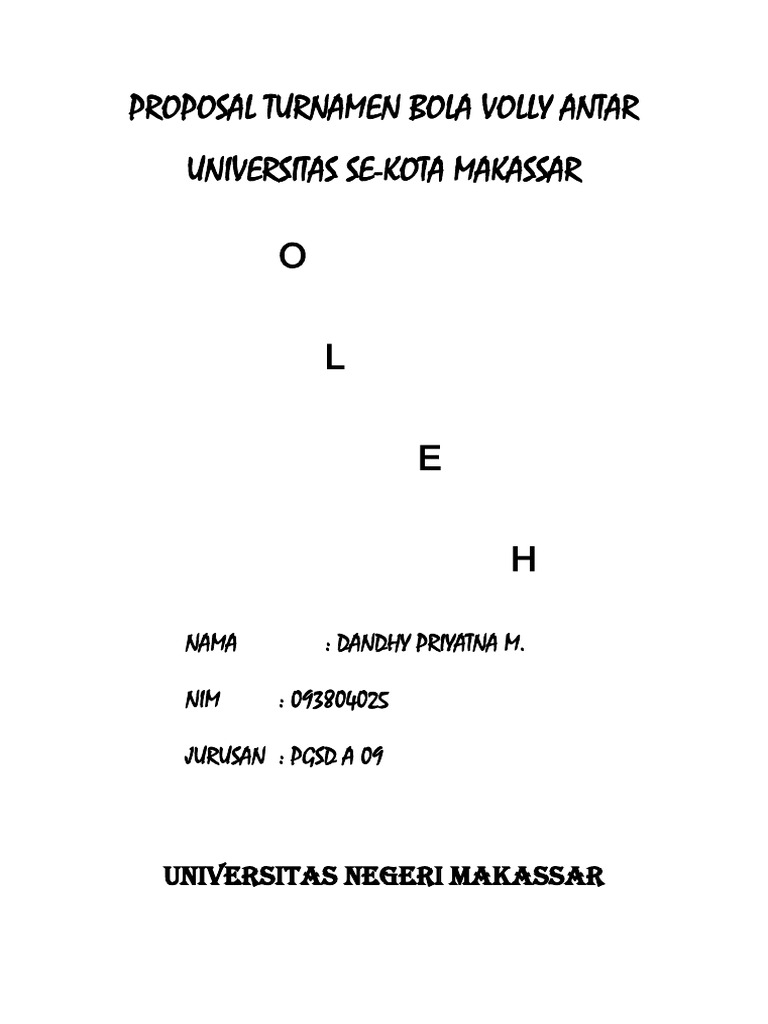 Proposal Bola Volly | PDF