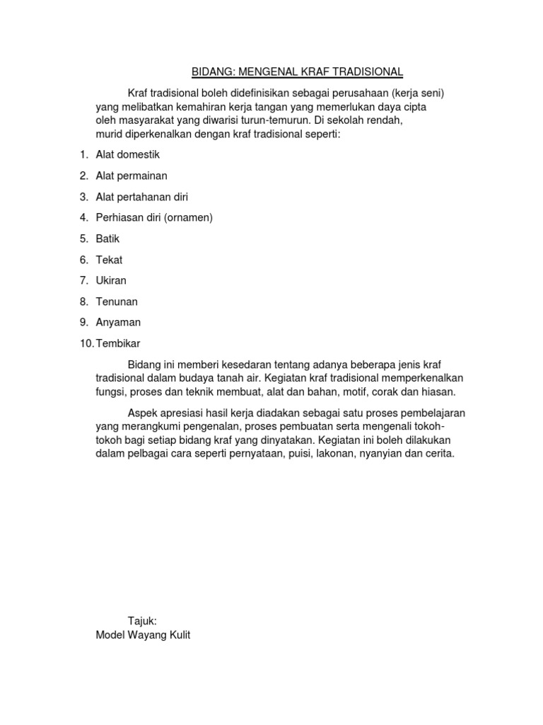 Proses Membuat Patung Wayang Kulit | PDF | Fiksi Umum