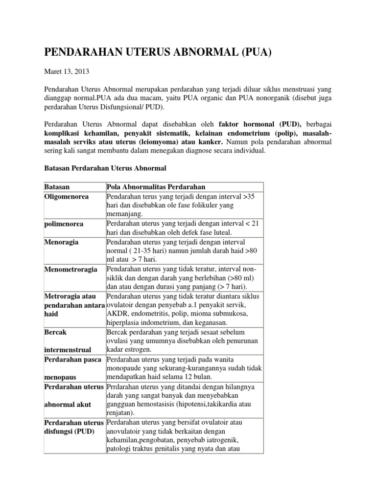 Pendarahan Uterus Abnormal | PDF