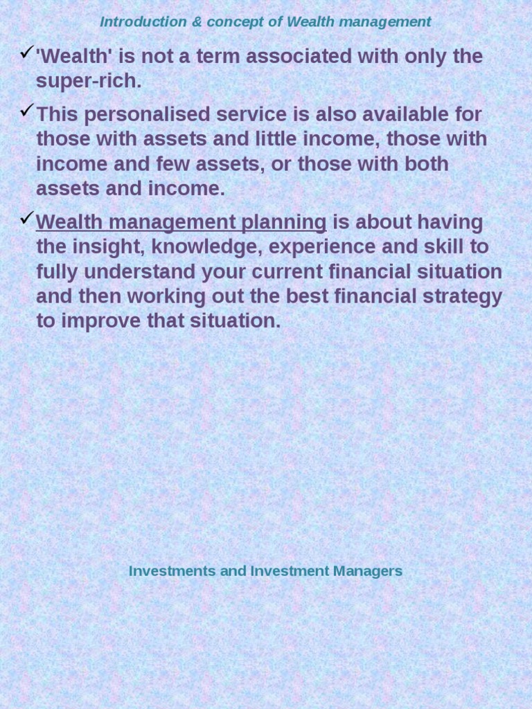 Wealth Management & Investment Guide | PDF | Loans | Investing
