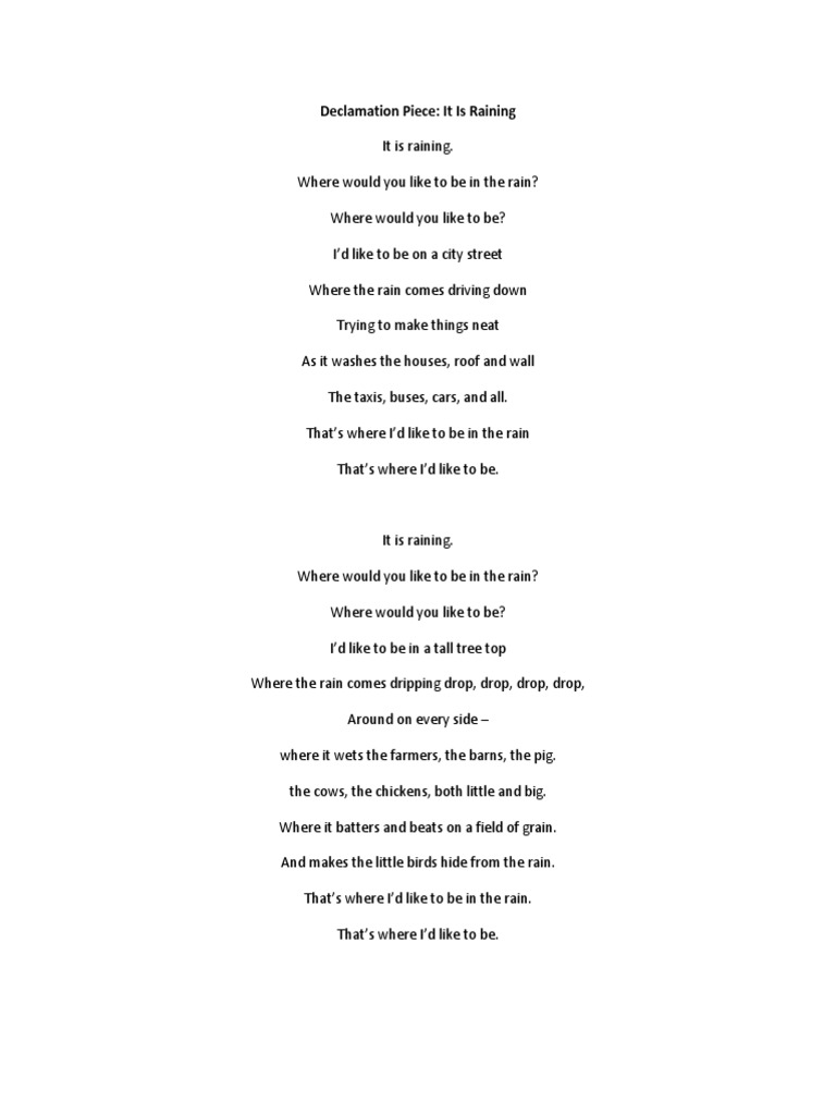 Declamation Piece | PDF