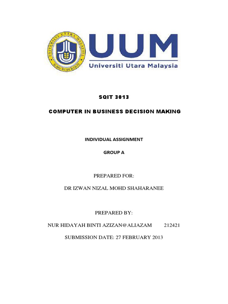 Sqit 3013 Group A | PDF | Microsoft Excel | Sales