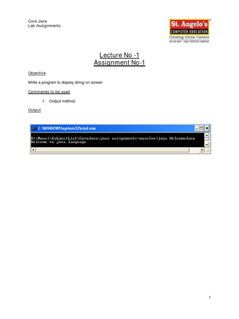 Corejava Lab Assignment Pdf Method Computer Programming Area 6242