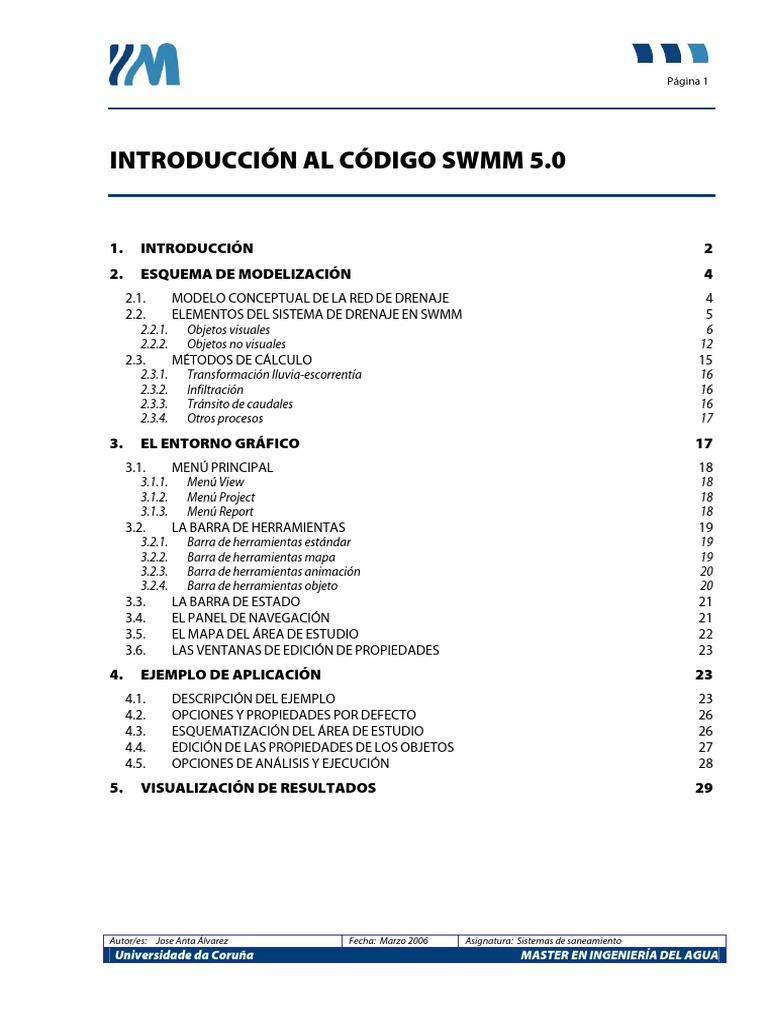 Introduccion Al SWMM | PDF | Agua subterránea | Simulación