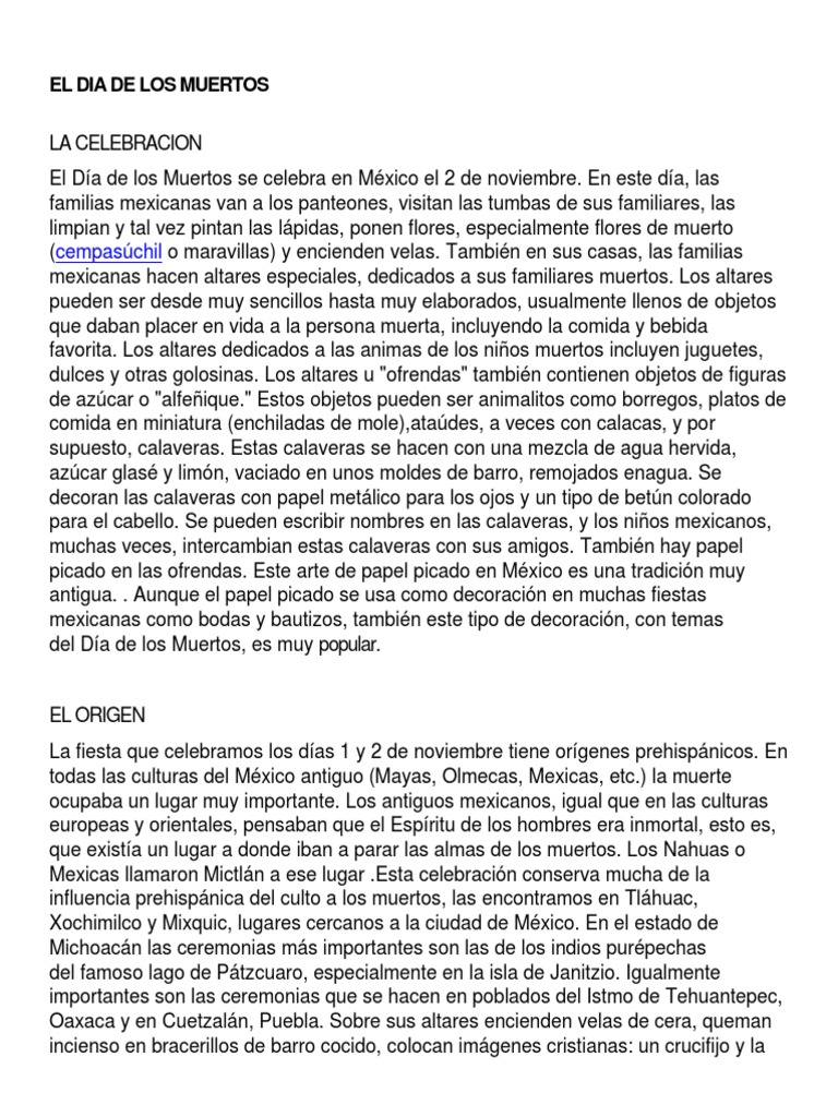 El Dia de Los Muertos | PDF