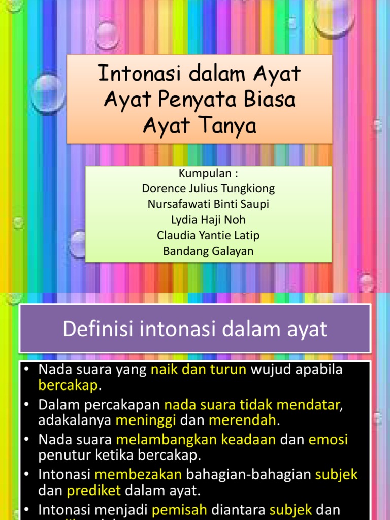 Intonasi Dalam Ayat | PDF