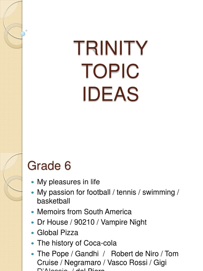 Trinity B1 Topic Ideas for Grade 6 | PDF | Rio De Janeiro | English ...