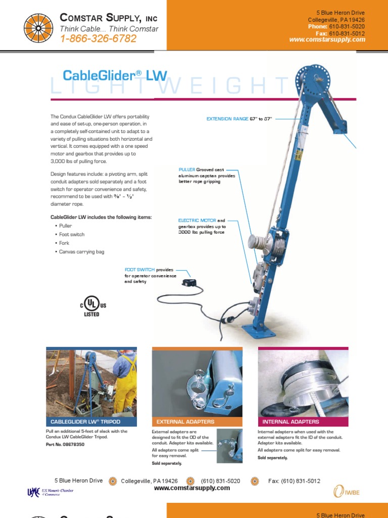 CableGlider LW Cable Puller | PDF | Manufactured Goods