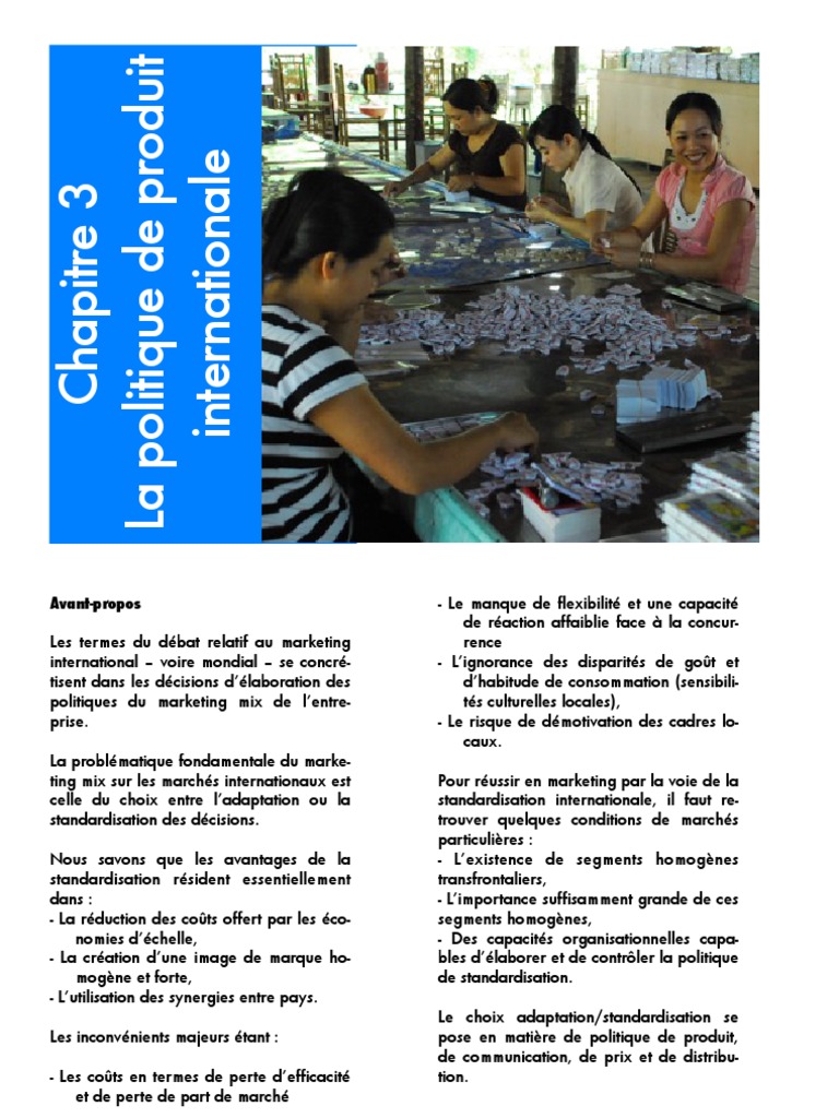 Standardisation ou adaptation produit ? | PDF | Commercialisation ...