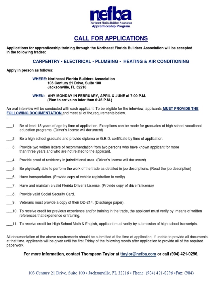 Apprenticeship Requirements | PDF