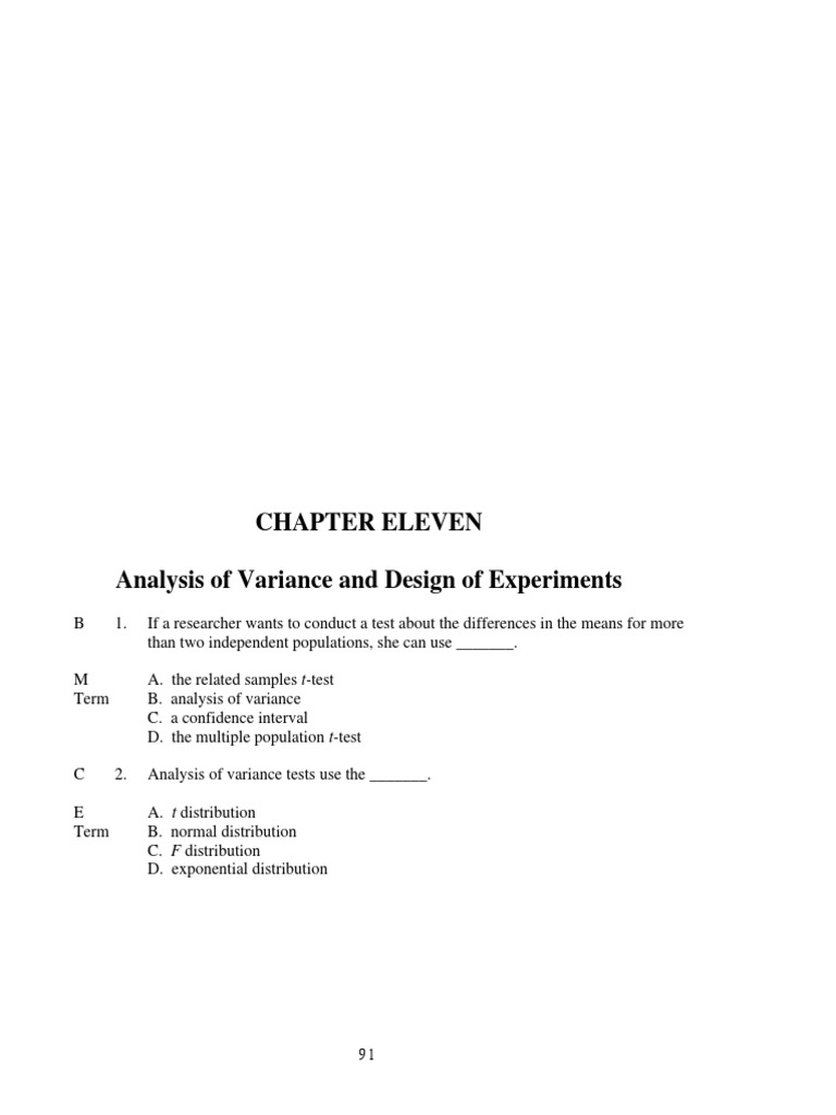 Analysis of Variance and Design of Experiments: Applications in Marketing Research | PDF ...
