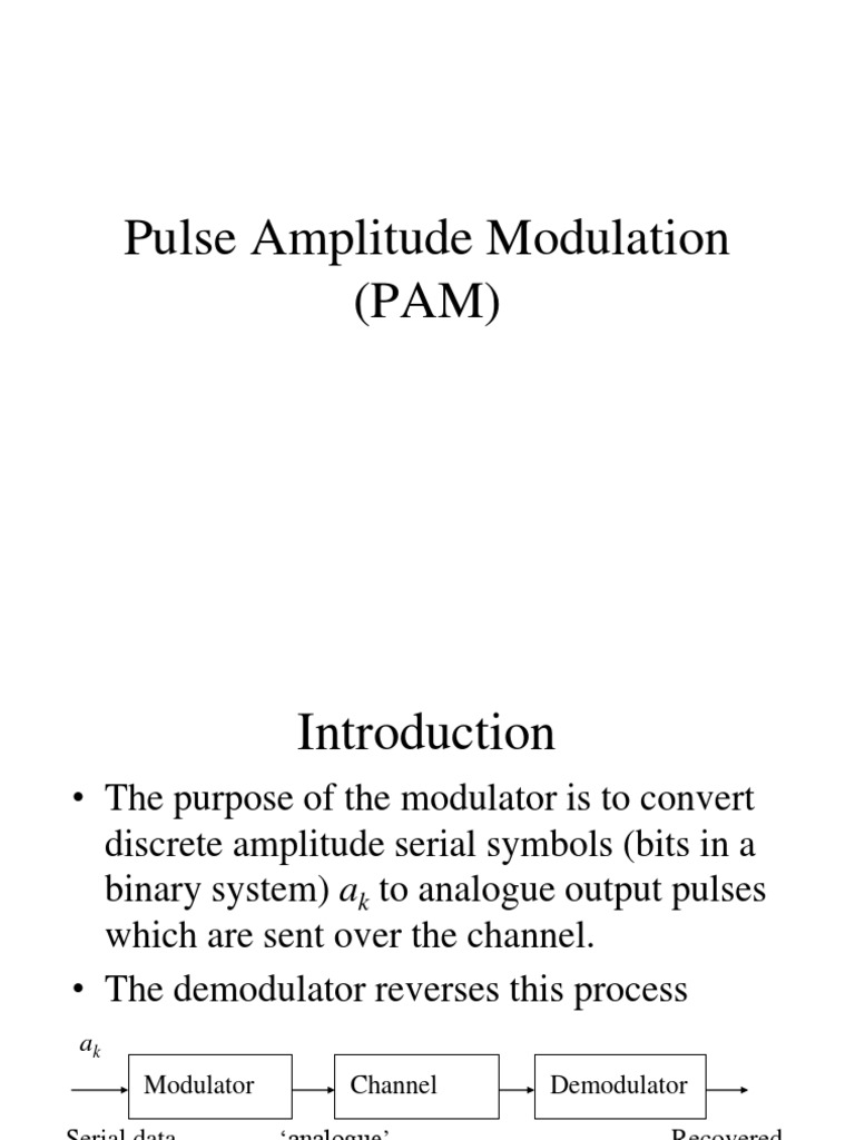 Pulse Amplitude Modulation Pdf Modulation Filter Signal Processing