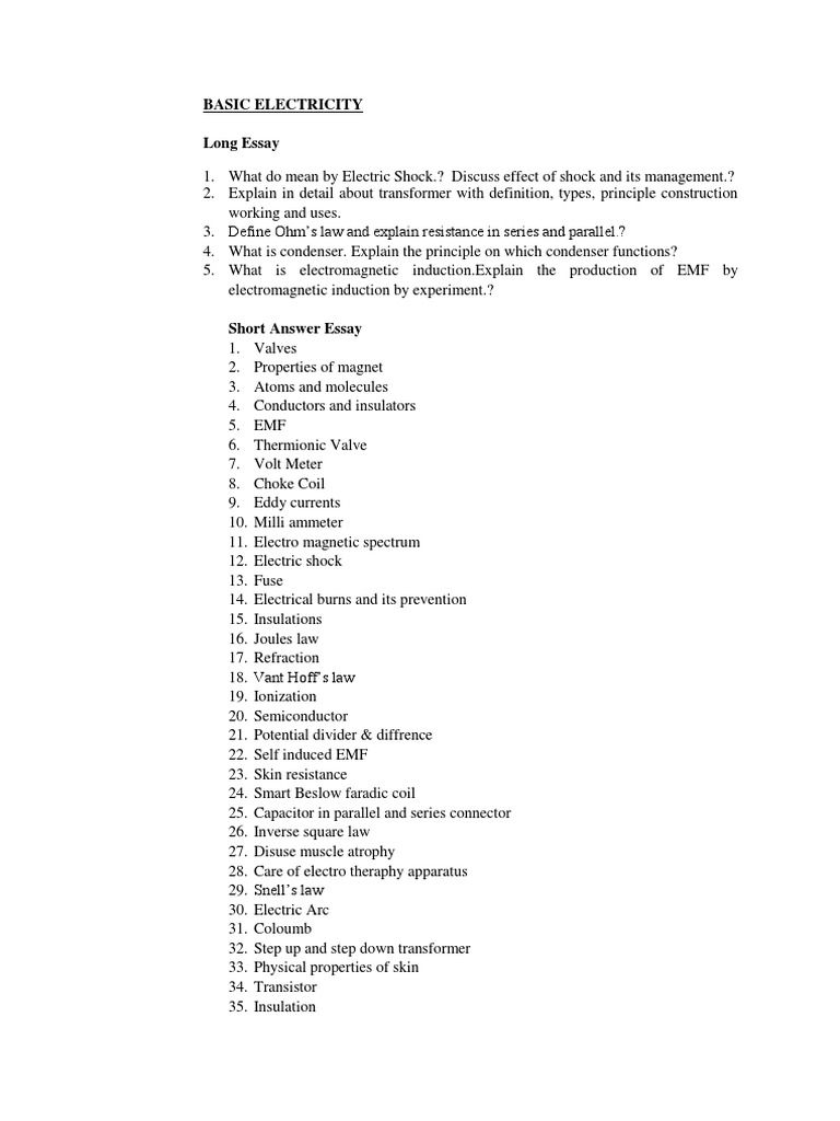 Basic Electricity Concepts Explained | PDF