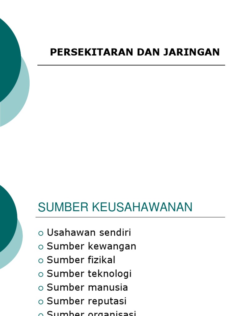 Persekitaran Dan Jaringan Usahawan | PDF