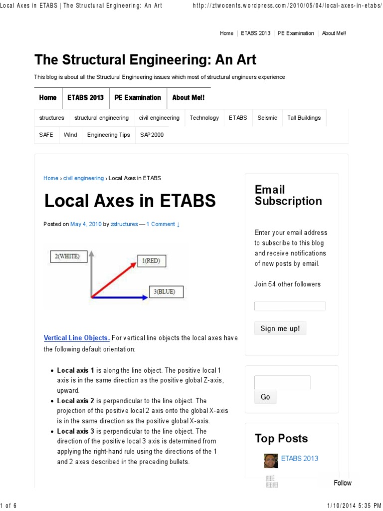 Local Axes in ETABS - The Structural Engineering - An Art | PDF ...