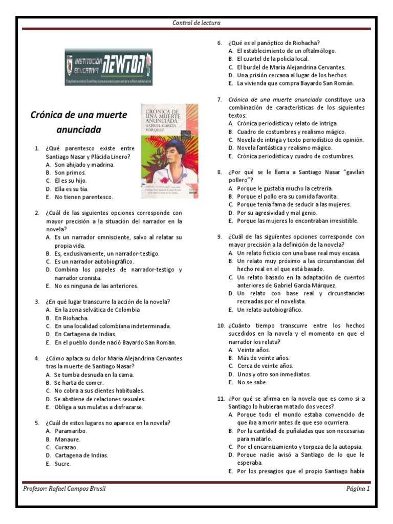 Crónica de Una Muerte Anunciada | PDF | Novelas | Narración