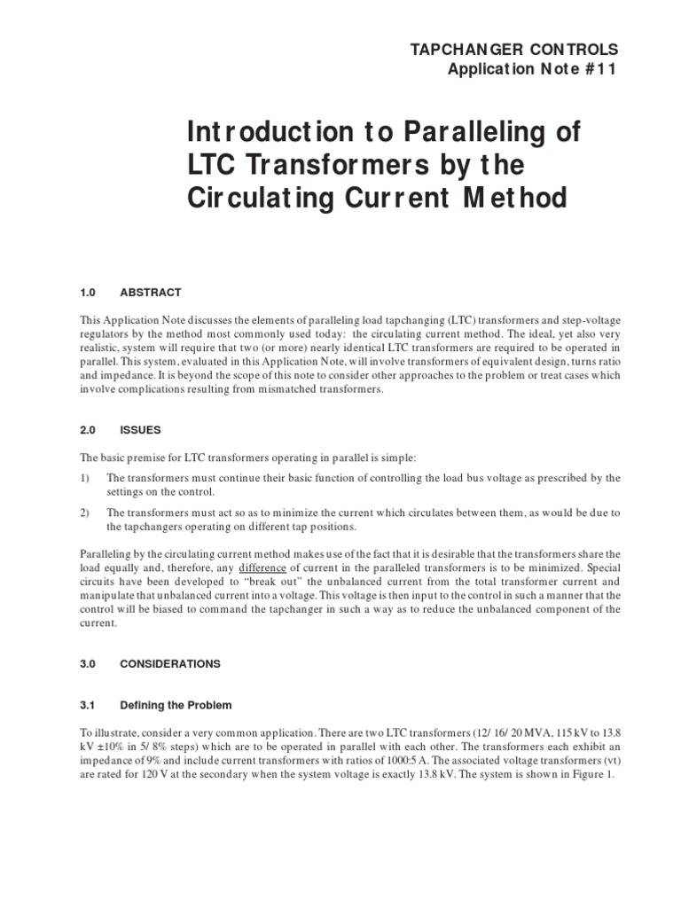 Parallel Transformers by Circulating Current Method | PDF | Transformer ...