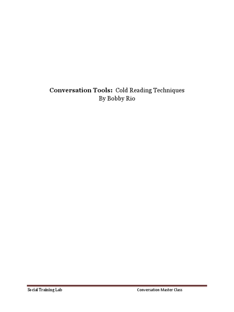 Cold Reading Techniques for Conversations | PDF