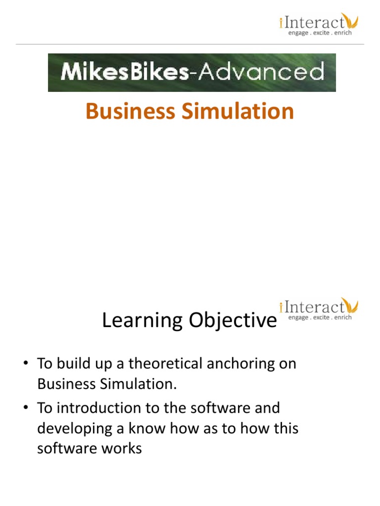 An Introduction to Business Simulation: Understanding the Mikes Bikes ...