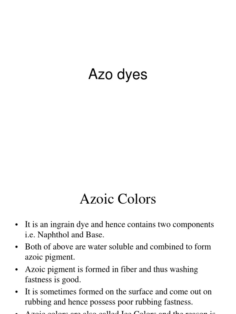 Azo Dyes | PDF