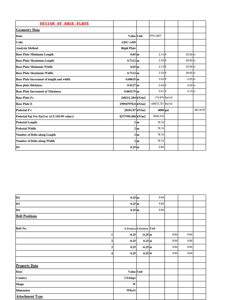 Base Plate Design by Aisc-Asd | PDF | Screw | Stress (Mechanics)