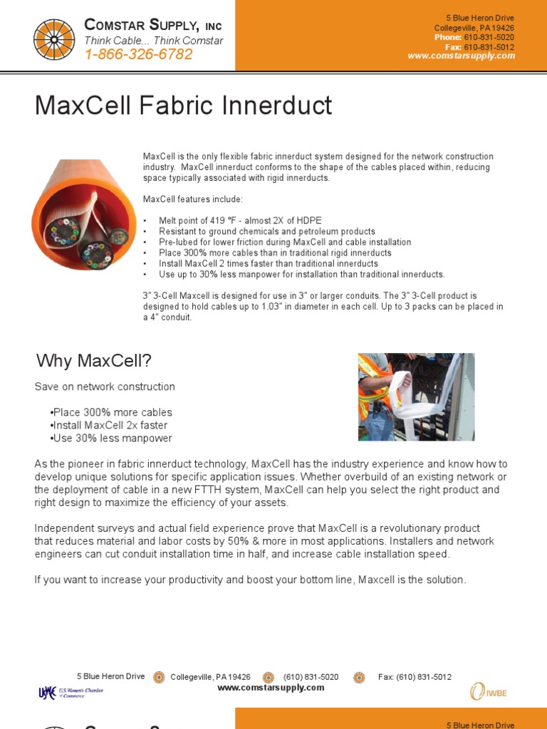 MaxCell Fabric Innerduct | PDF | Coaxial Cable | Building Engineering