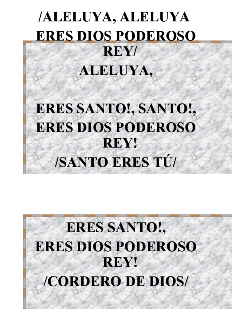 Aleluya Eres Dios Poderoso Rey | PDF